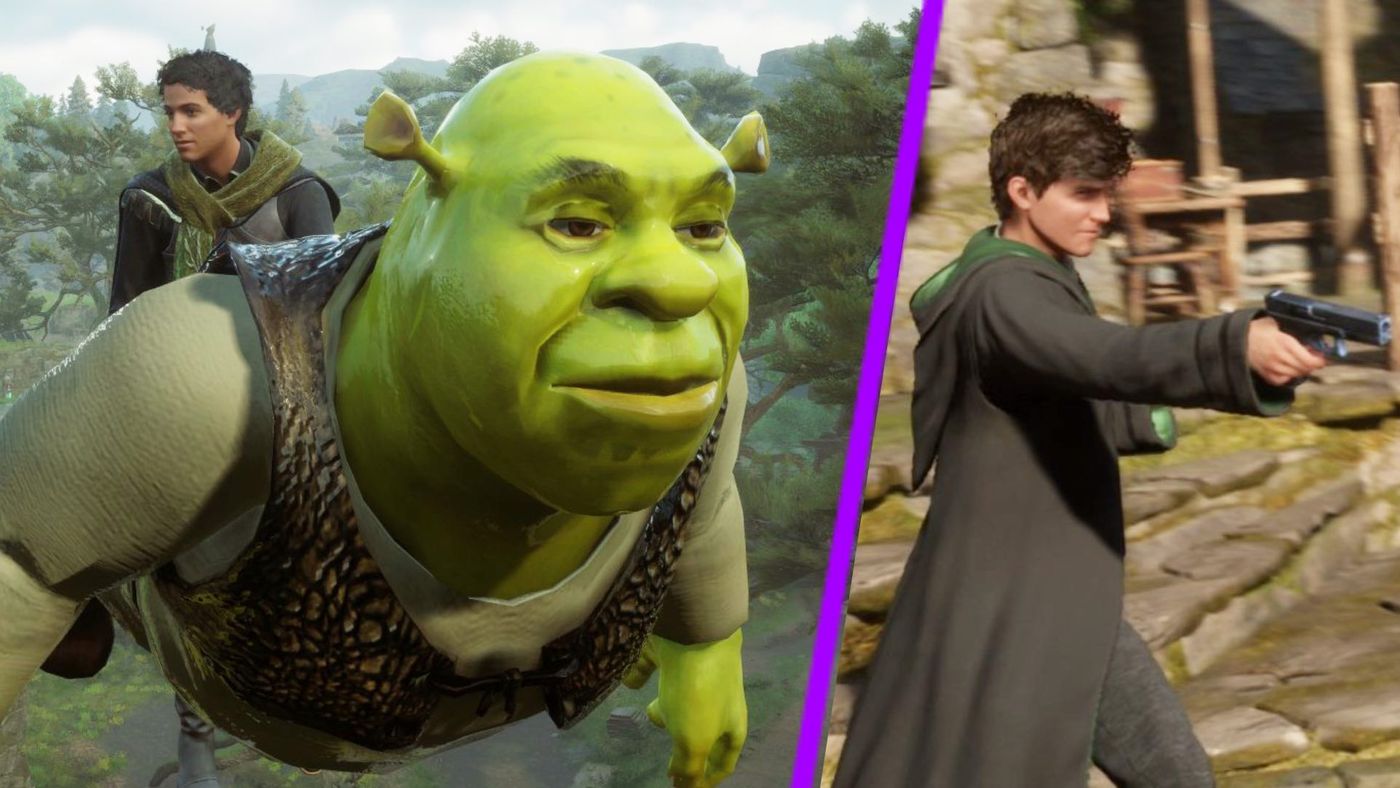 Sáng tạo vô hạn như game thủ Hogwarts Legacy, cho nhân vật cưỡi cá mập ...