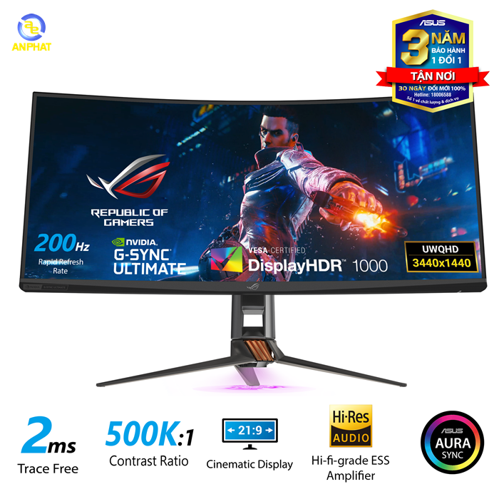Màn hình Game Cong ASUS ROG Swift PG35VQ 35 inch Ultra-WQHD 21:9, 200Hz ...