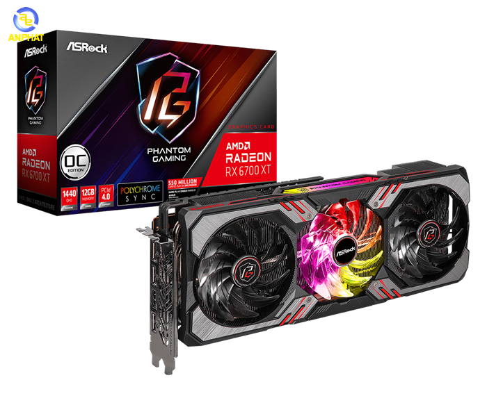 VGA ASROCK Radeon RX 6700 XT Phantom Gaming D 12GB OC (RX6700XT PGD 12GO)